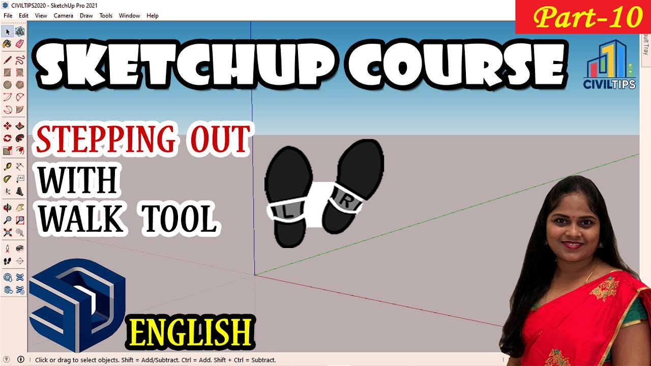 Walk Tool - English - Part 10 Stepping Out With Walk Tool in Sketchup ...