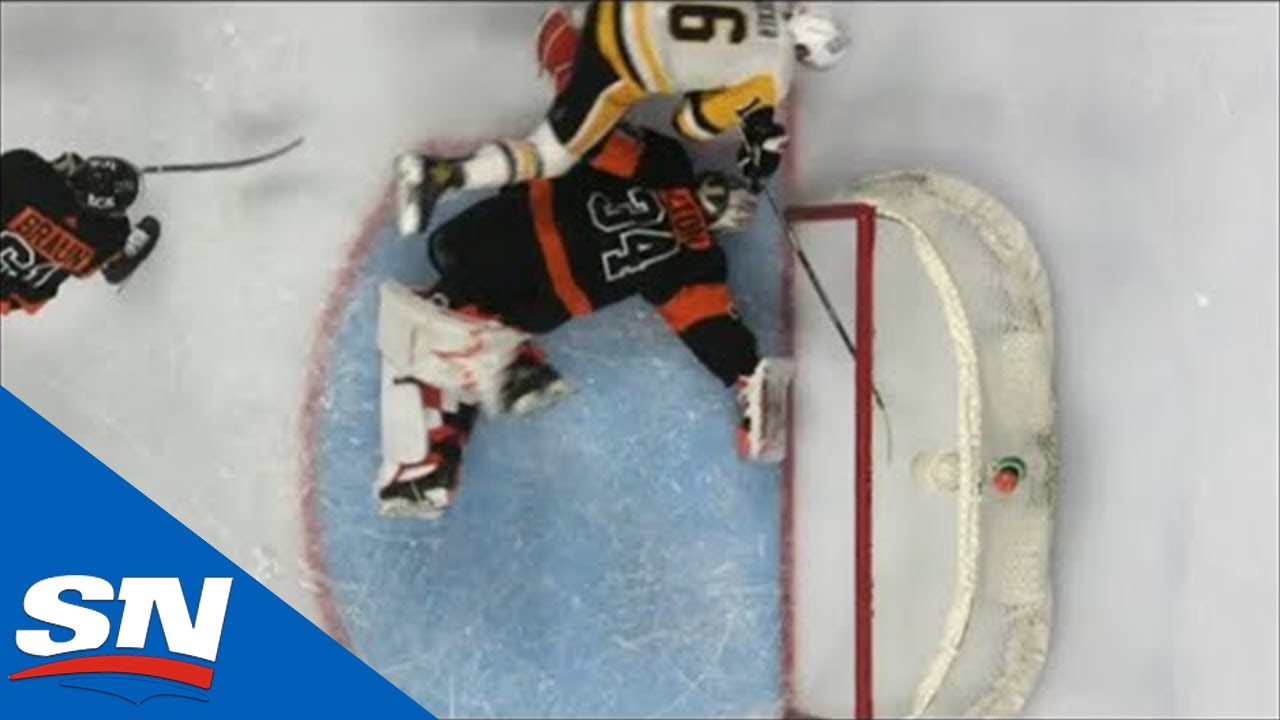 Alex Lyon Makes Tremendous Save By Clearing Puck Off Goal Line With ...