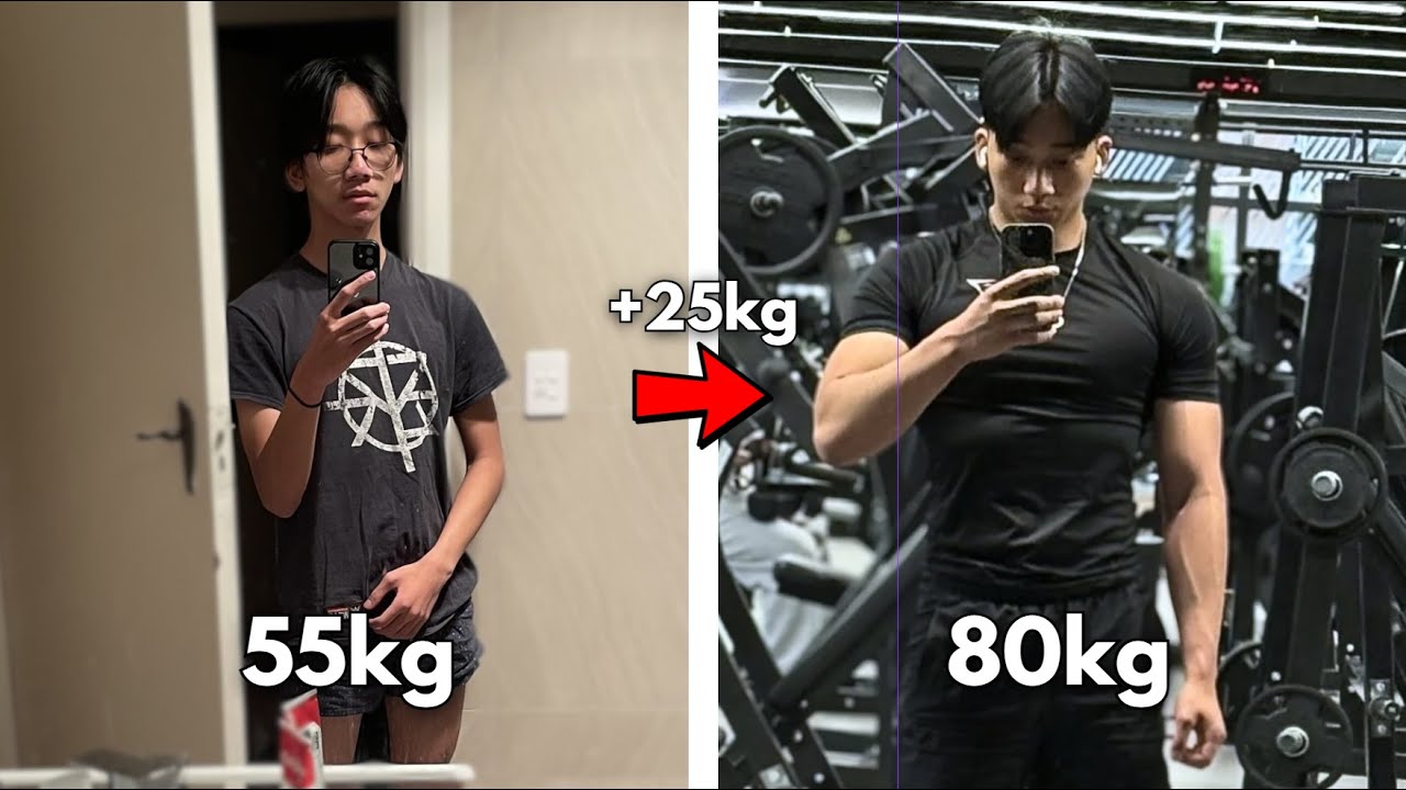 INSANE 3 Year Natural Gym Transformation 55kg - 80kg (How To Get Big As ...