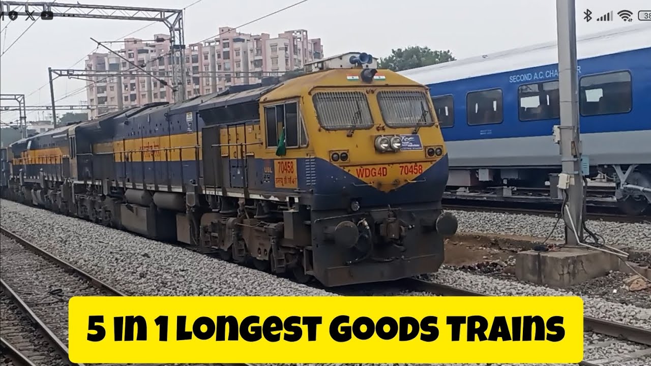 india's Longest Goods Trains 5 in 1 Amazing Giant Trains #goodstrain # ...