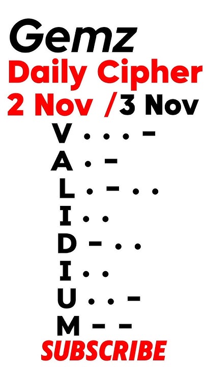 Gemz Daily Cipher Morse Code 2 Nov & 3 November 2024 | Unlock Today’s Code & Rewards! # ...