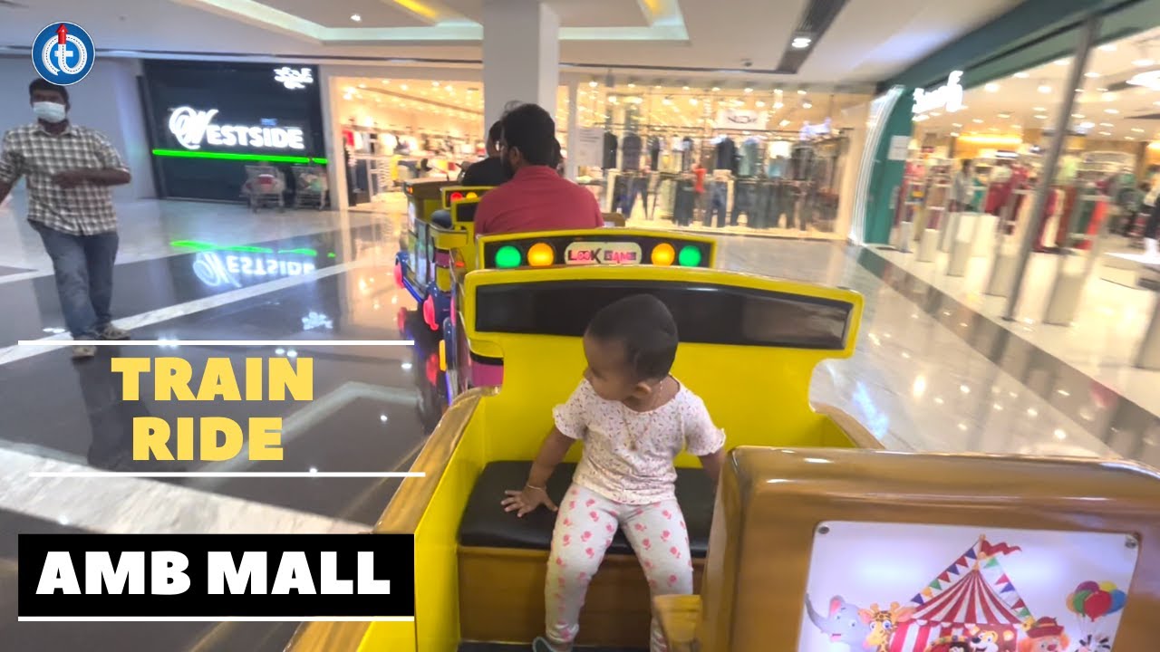 Kids Train Ride In Sarath City Capital AMB Mall Rs.100 - YouTube