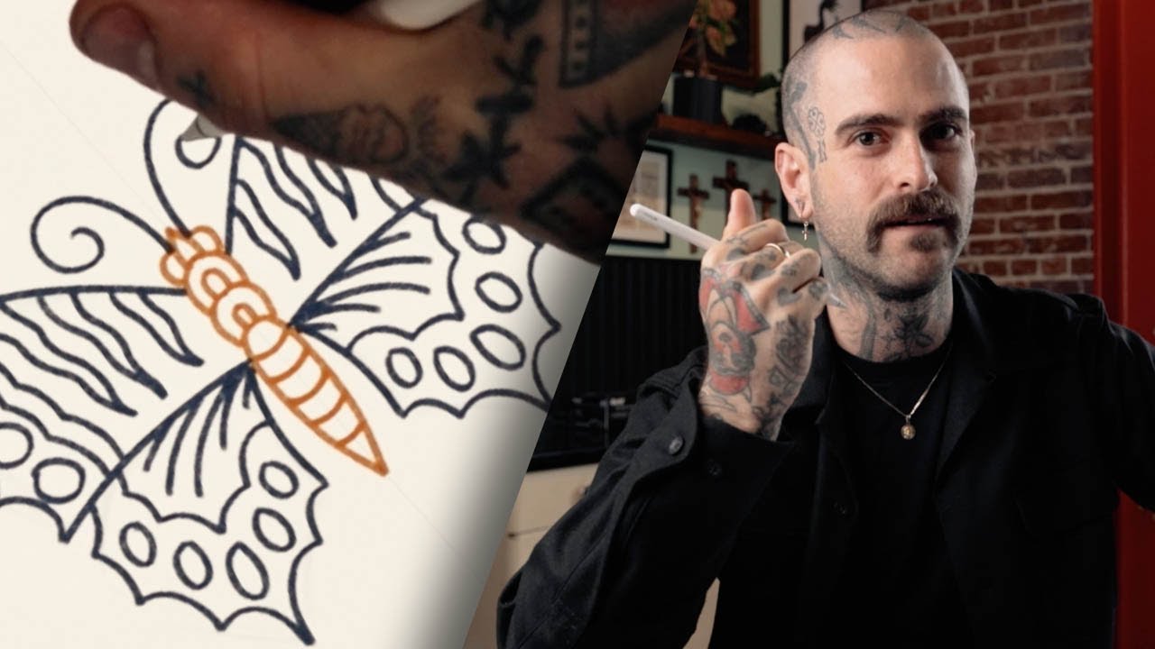 How to draw a TRADITIONAL BUTTERFLY - with Austin Maples - YouTube