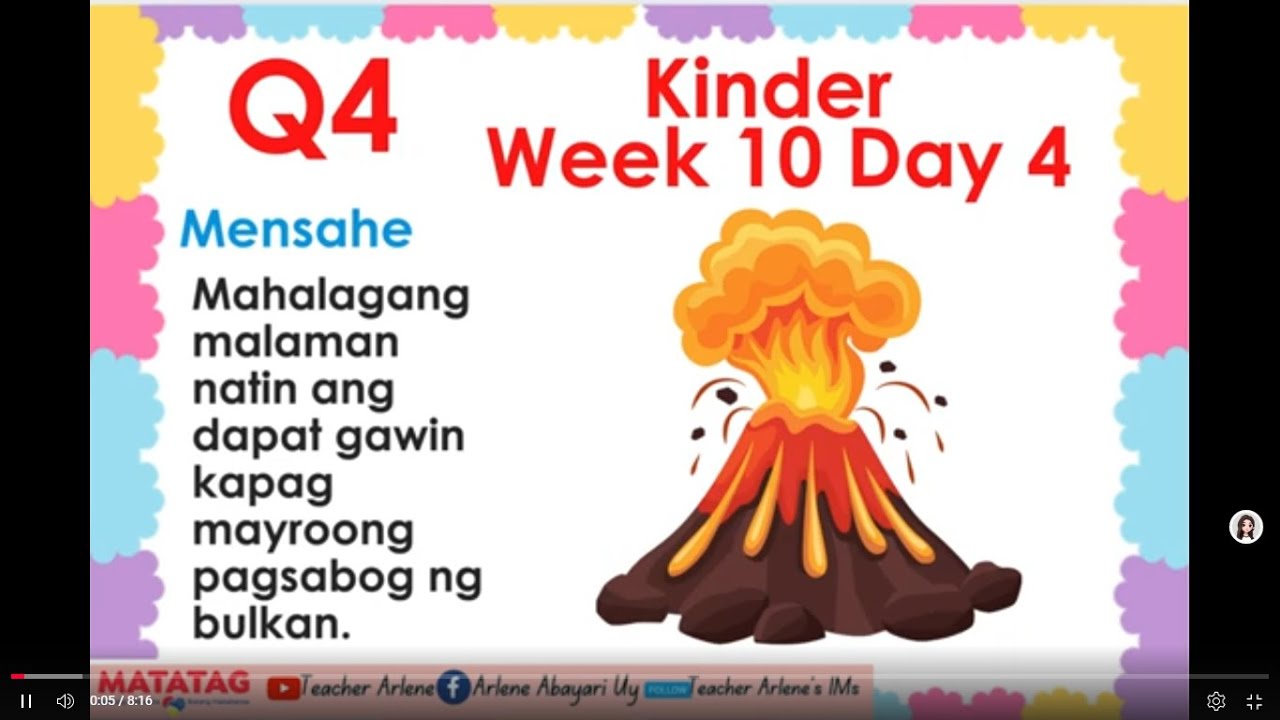 Quarter 4 Kinder Week 10 Day 4 Umiwas sa Bulkan - YouTube