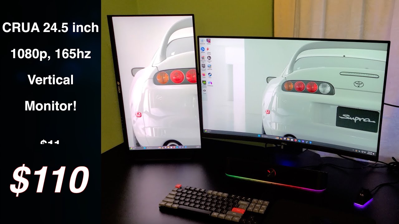 Budget Vertical Monitor! CRUA 24.5in Gaming Monitor Unboxing! 1080p ...