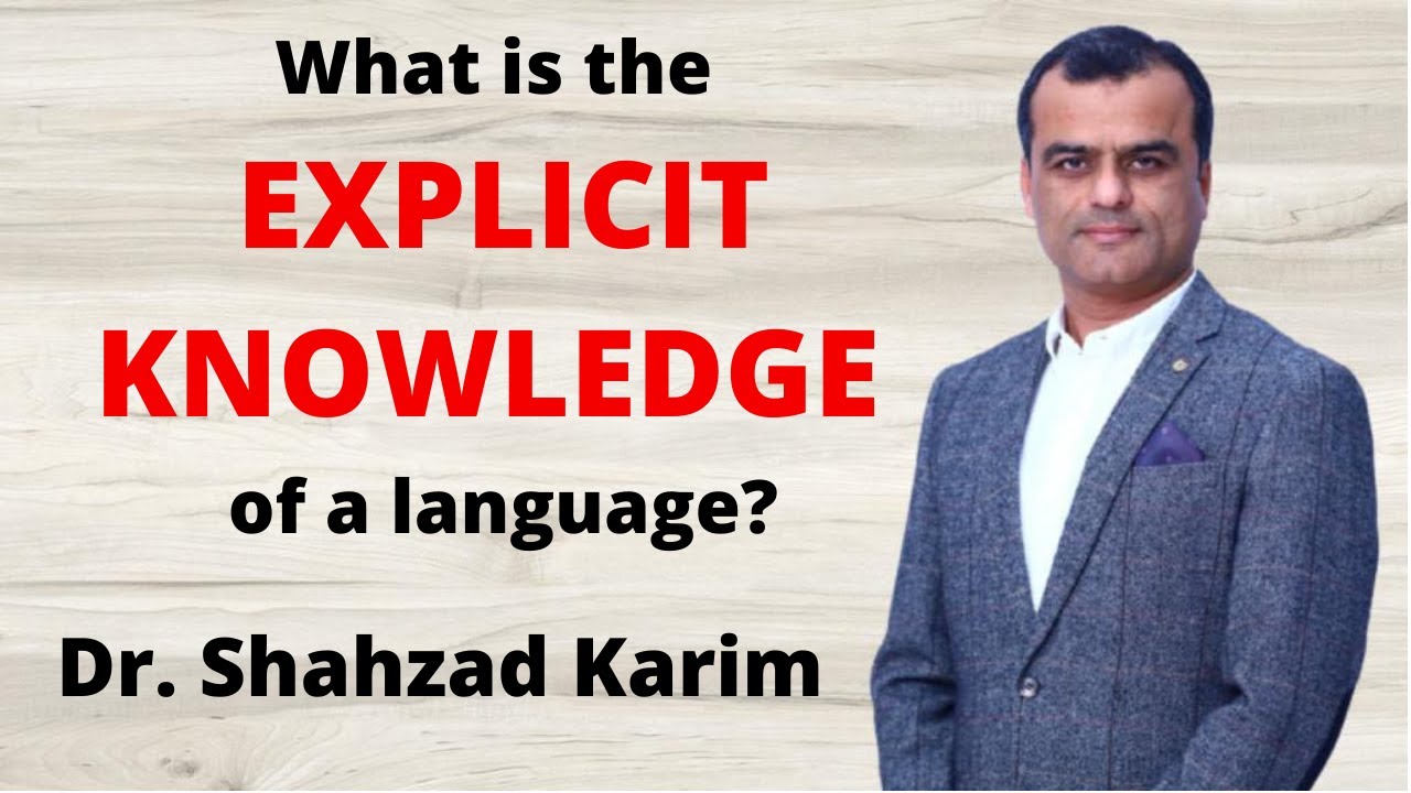 What is the explicit knowledge of a language? - YouTube