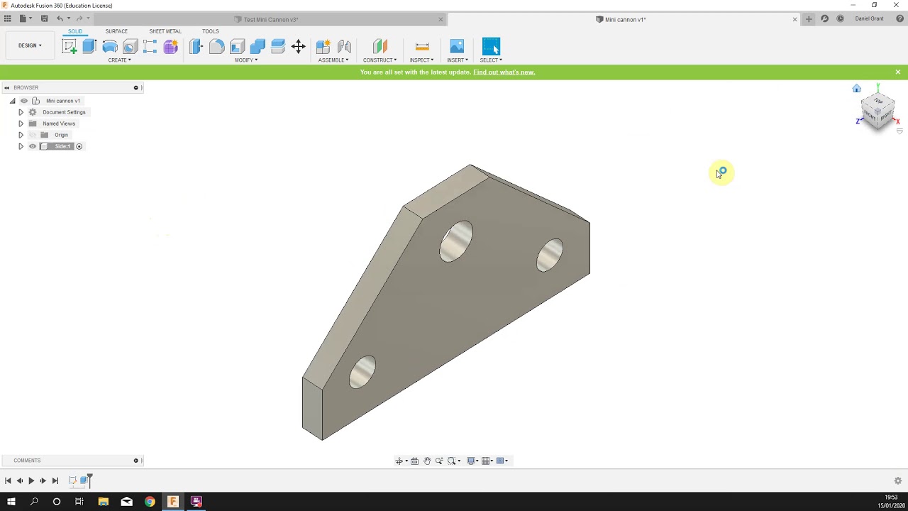 Fusion 360 Guide - Mini Cannon (Task 6) - YouTube