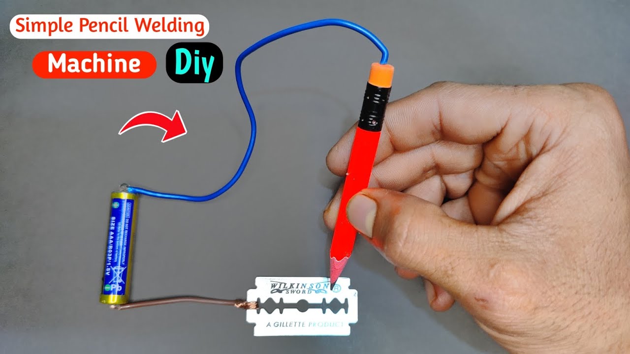 How To Make Simple Pencil Welding Machine With Blade.Diy 12V Welding ...