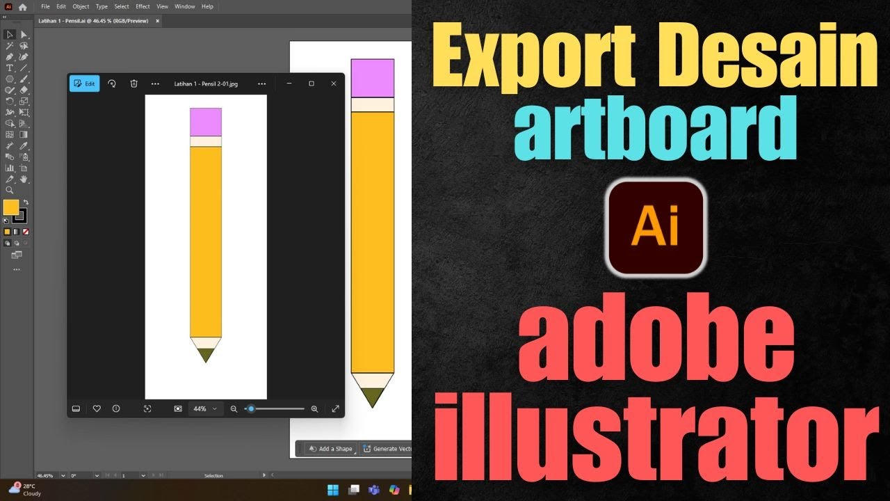Cara export adobe illustrator sesuai artboard - YouTube