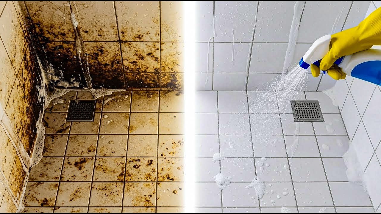 Black Mold on Shower Tile & Grout? Watch It Disappear Instantly With ...