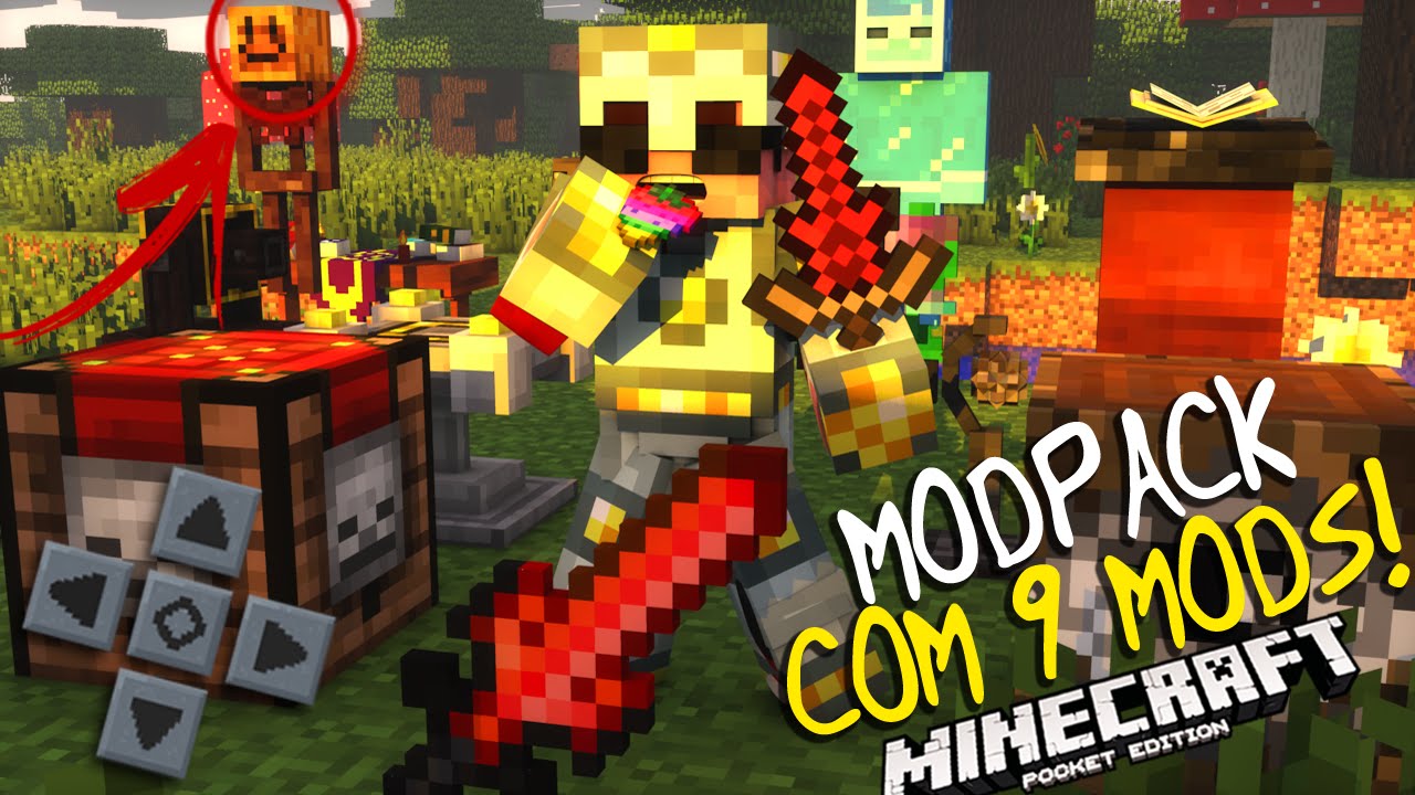 MODPACK PARA MINECRAFT PE - COM 9 MODS! (Minecraft Pocket Edition) - YouTube