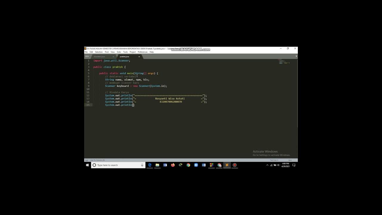 Tutorial Input Data Pendataan Mahasiswa Menggunakan Java di Sublime ...