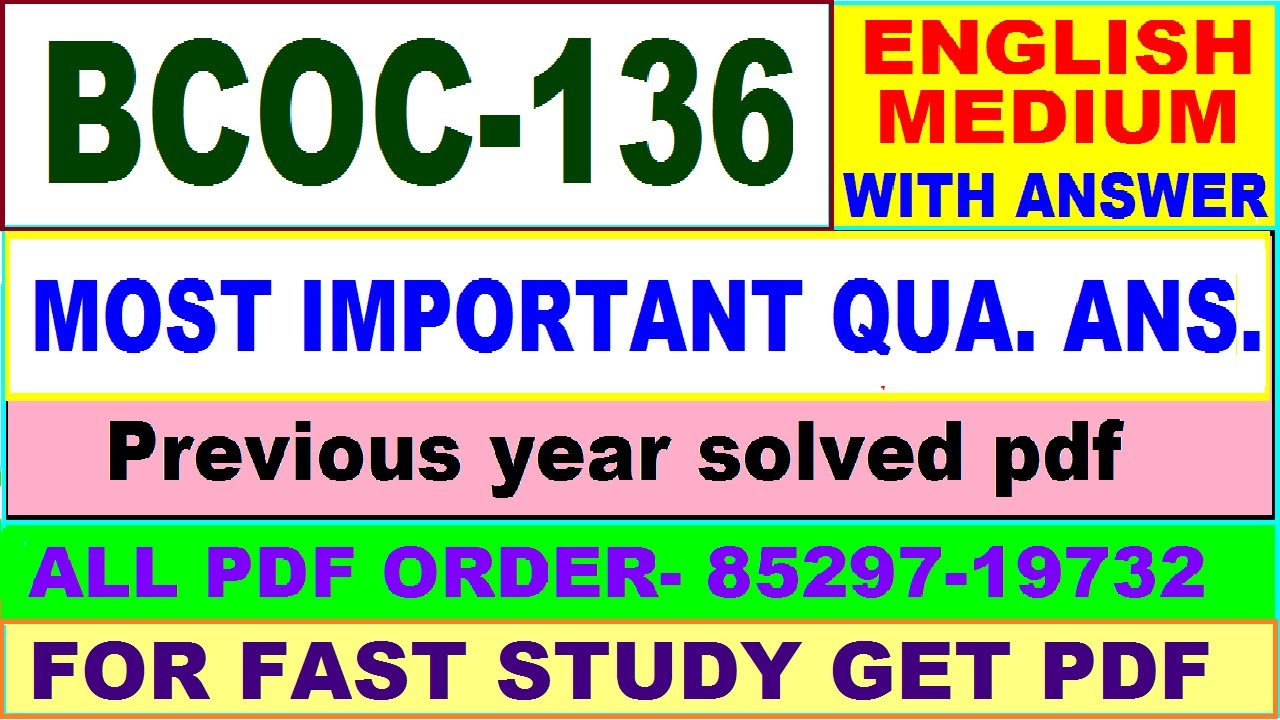 bcoc 136 important questions with ans / bcoc 136 previous year question ...
