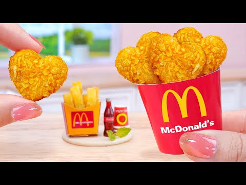 Mini Food Challenge 🍟 How To Cook Crispy Miniature Chicken Balls McDonald's Style🐥Tina Mini Cooking