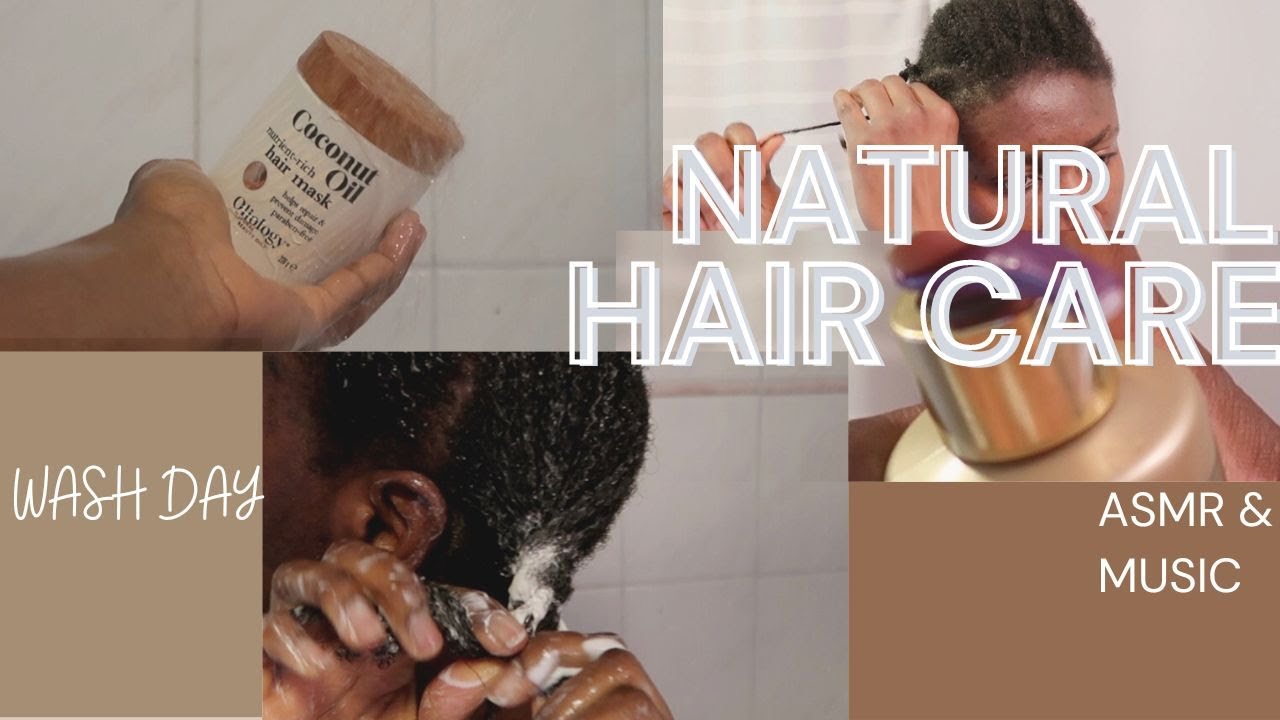 ASMR HAIR WASHING|Absolutely No Talking 4C natural hair wash DAY|Iconic Eunice - YouTube