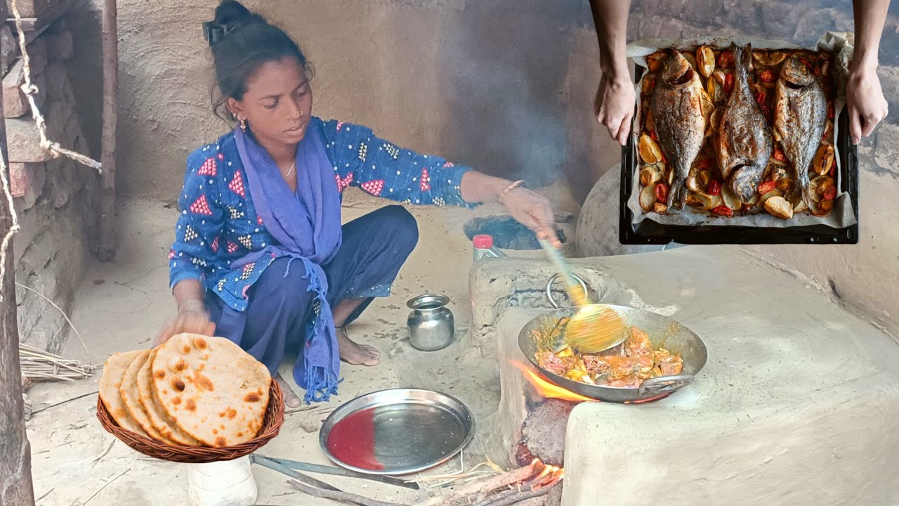 आज हमने बनाई है स्वादिष्ट मछली और पानी रोटी || Fish And Roti Poor ...