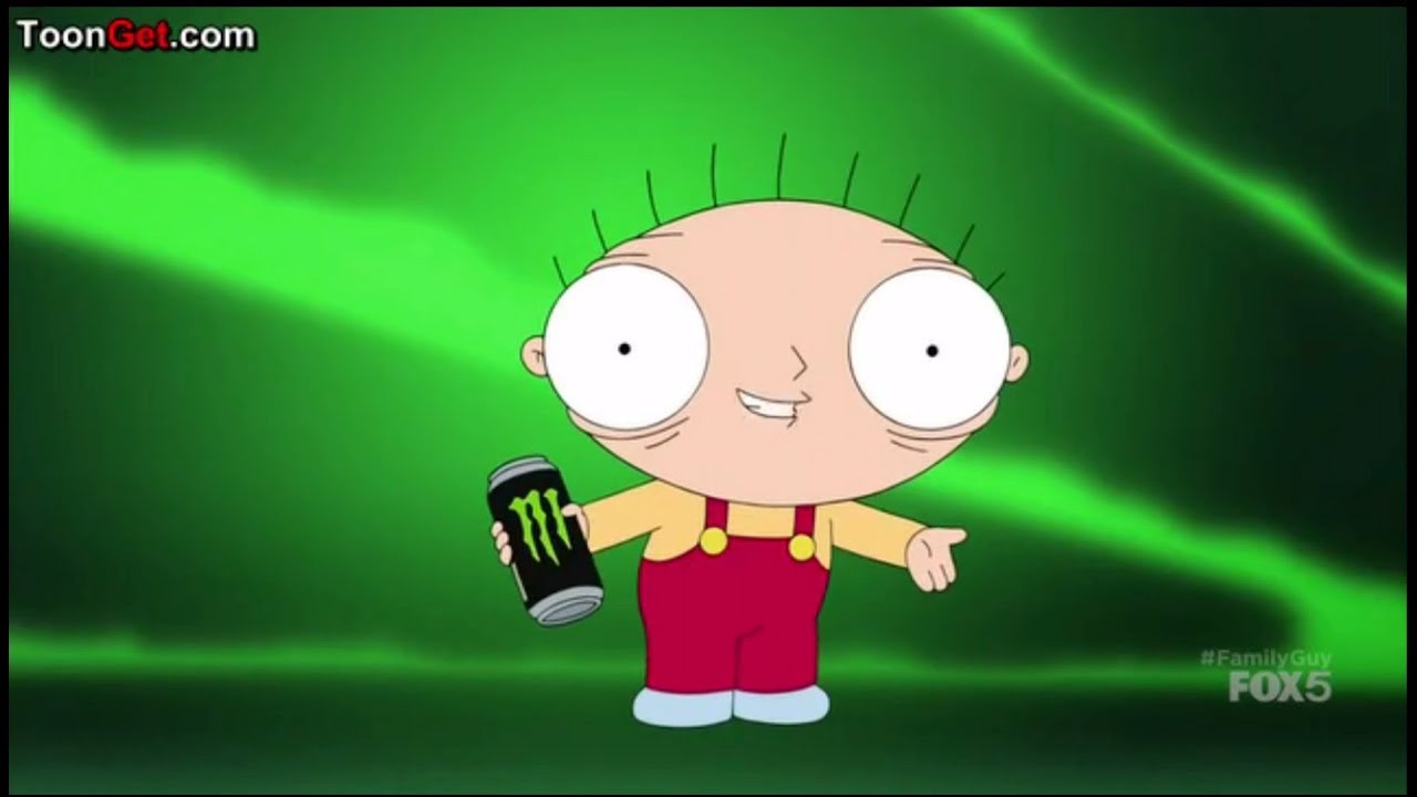 Family Guy- Stewie Drinks Monster Energy - YouTube