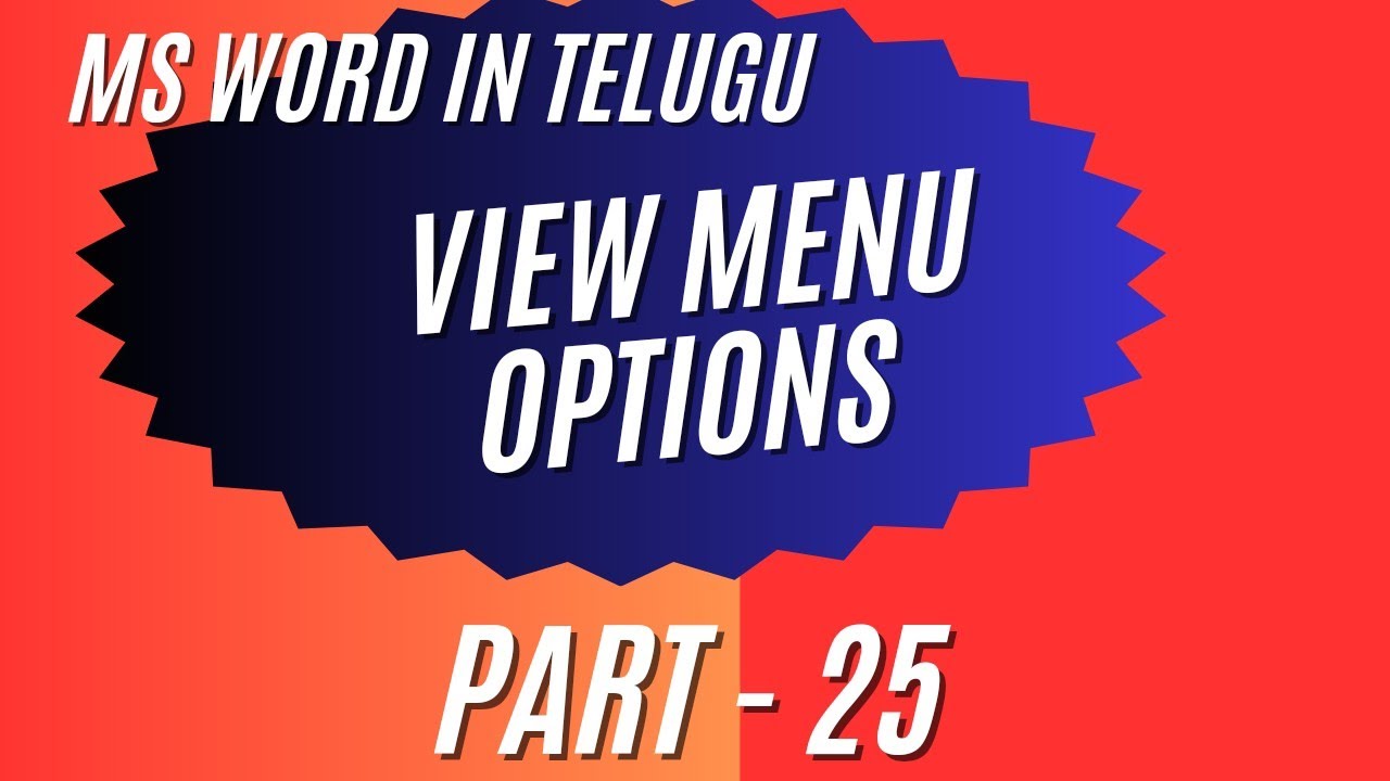 Ms Word View Menu Options In Telugu YouTube Ms Word View Menu Options In Telugu YouTube