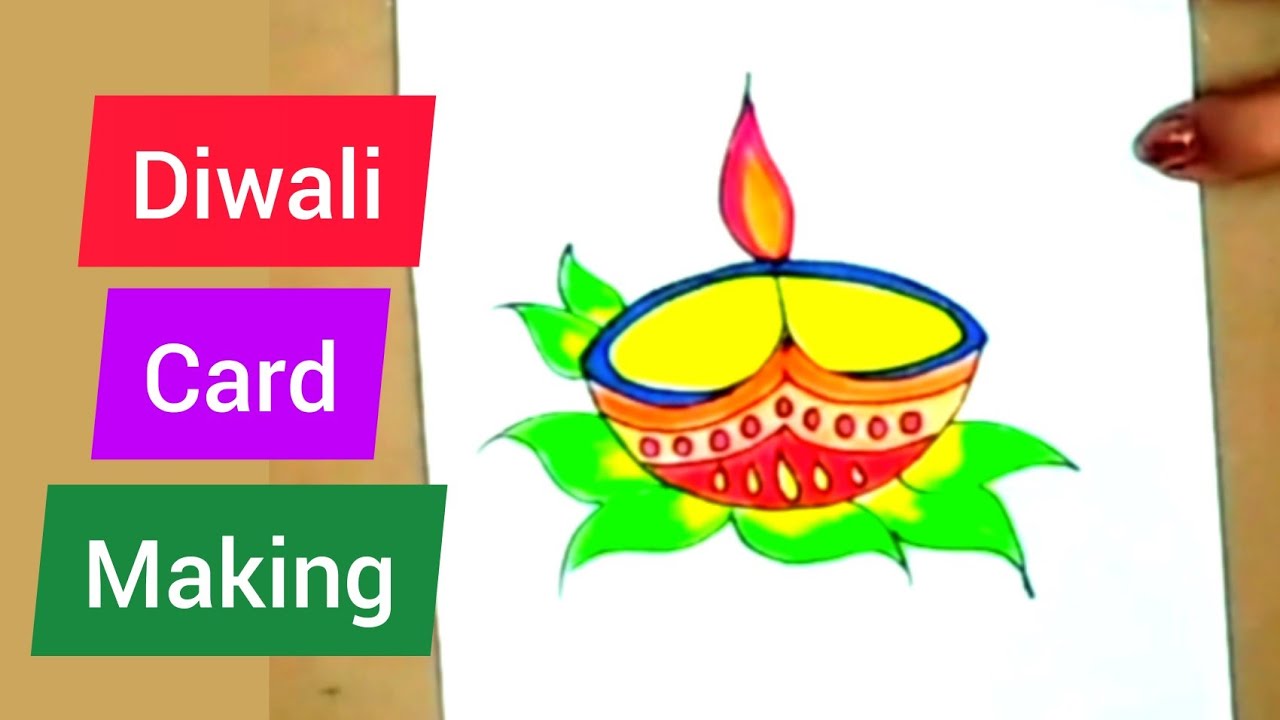 Diwali Card Making || Diwali Drawing || Card Making Ideas - YouTube
