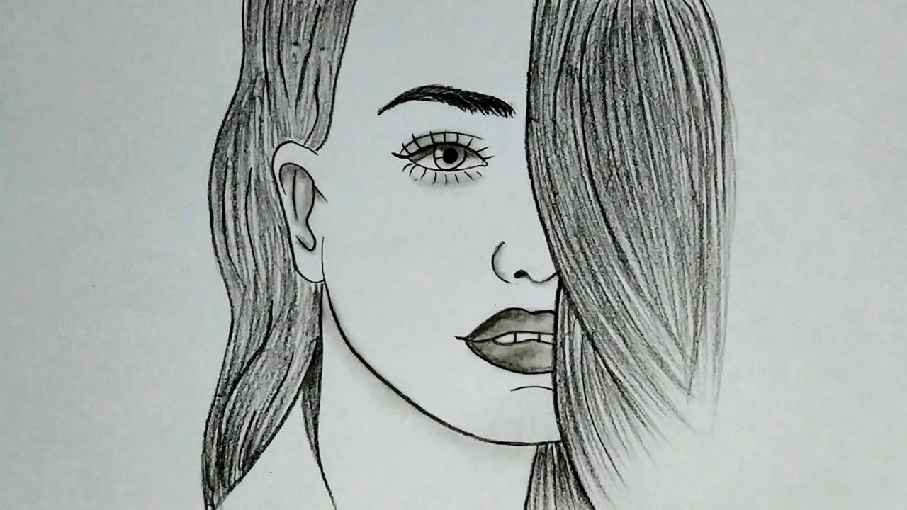 Beautiful Girl Drawing Very Easy - How To Draw Beautiful Girl Face The ...