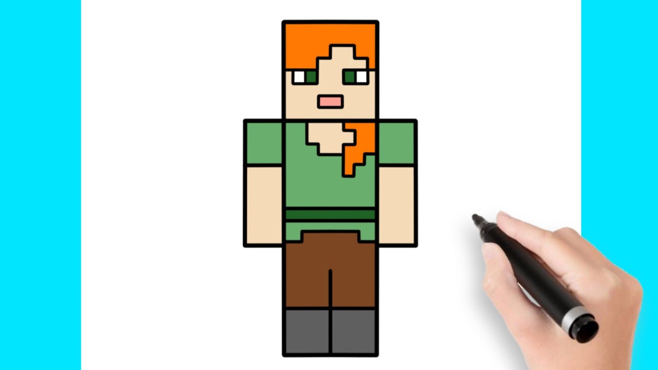 Como desenhar a Alex do Minecraft - YouTube