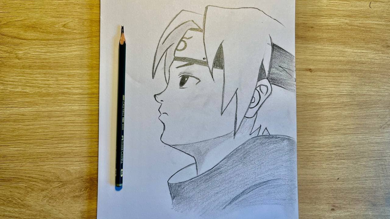 Kid Sasuke drawing by pencil 2B - step by step - YouTube