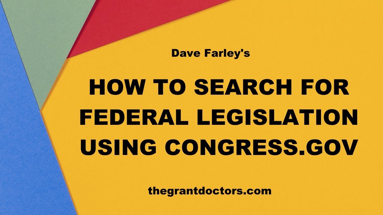 How to search for federal legislation using Congress.gov - YouTube