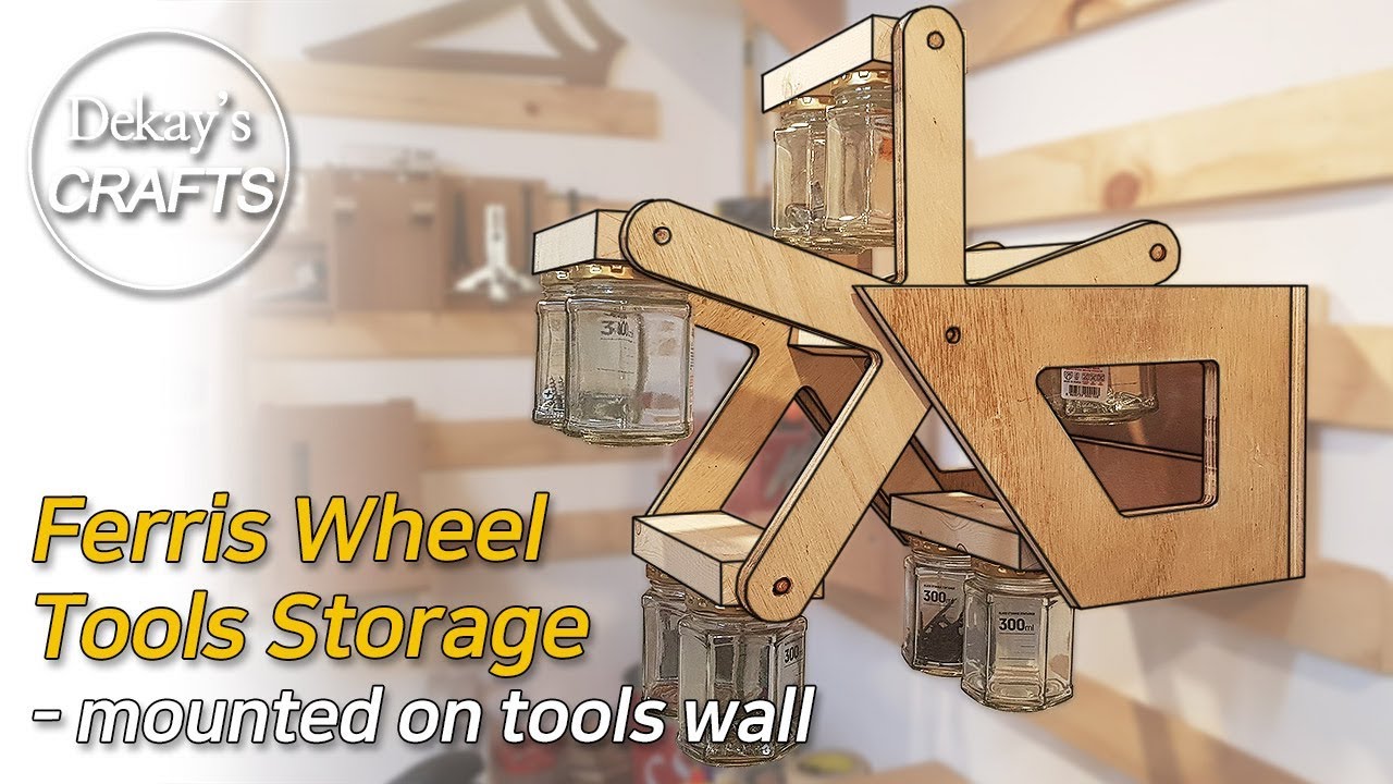 대관람차를 닮은 회전 공구함 목공 DIY │Ferris Wheel Tools Storage for Screw - YouTube