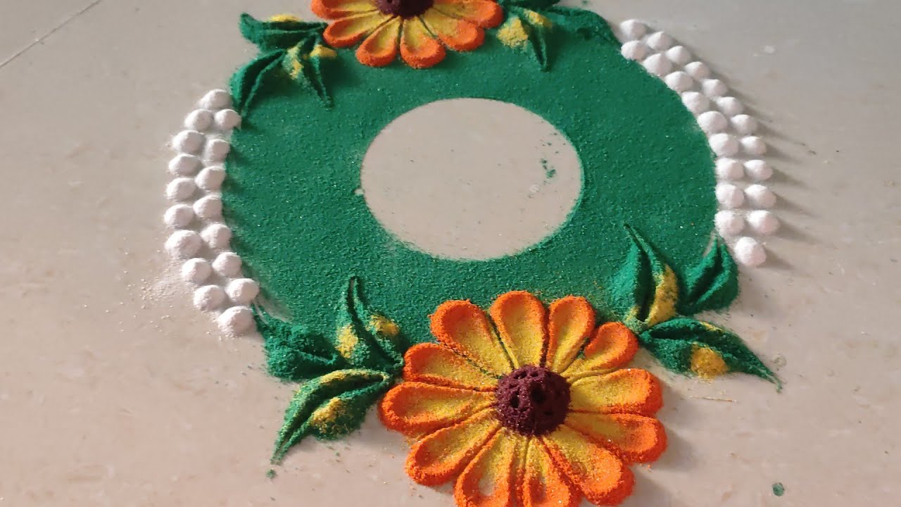 Navratri rangoli designs ||Diwali rangoli designs||simple rangoli ...