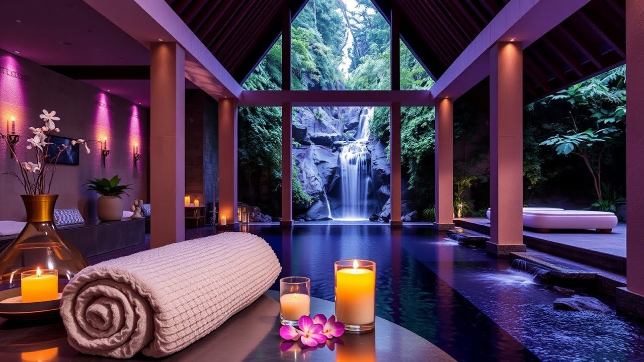 Relaxing Zen Spa Music for Healing & Sleep. Peaceful Spa and Waterfalls ...
