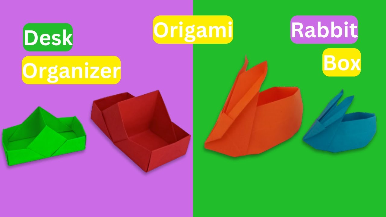 Origami desk organizer || How to fold two different type of desk ...