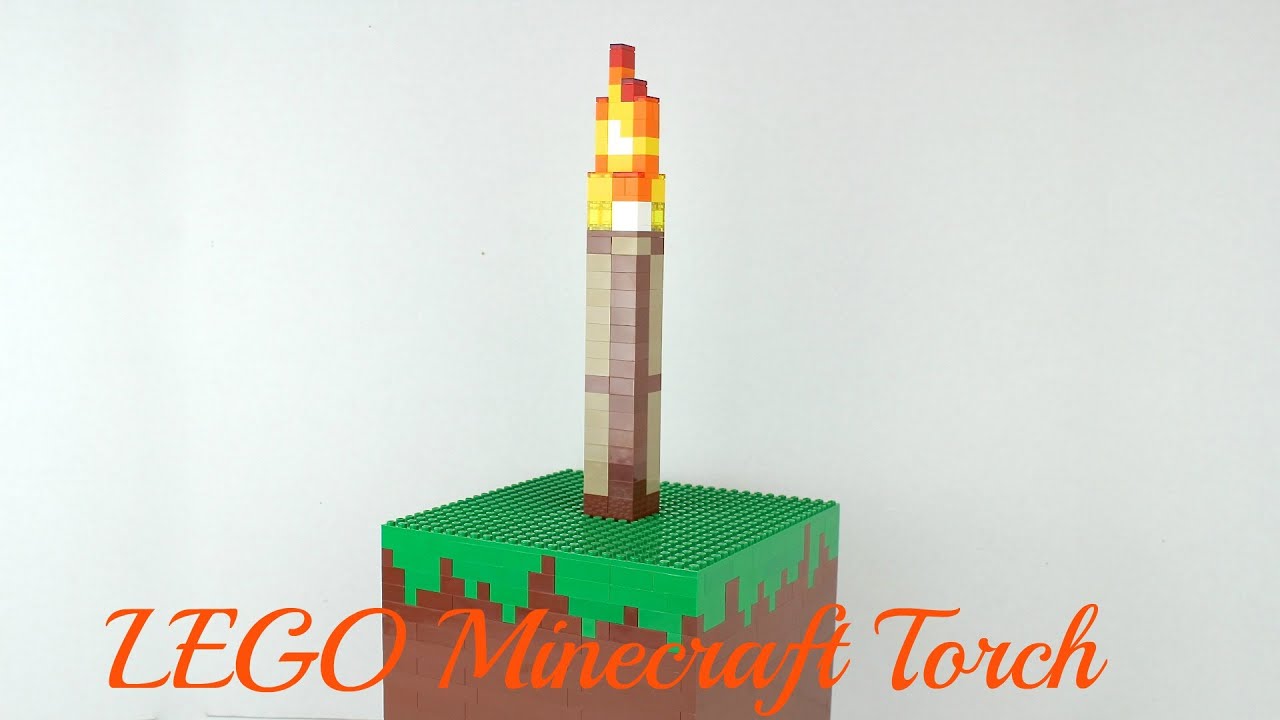 Life-size Lego Minecraft TORCH & GRASS BLOCK - Custom MOC!! - YouTube