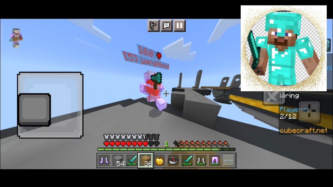 defeating enemy with blocks 😍😍😍😍skywar 'cubecraft'minecraft - YouTube