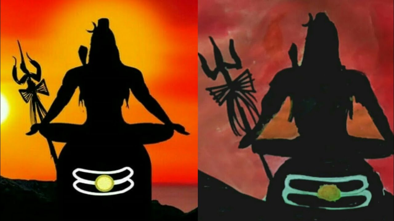 Lord Shiva shadow water colour drawing / Namo Namo - YouTube