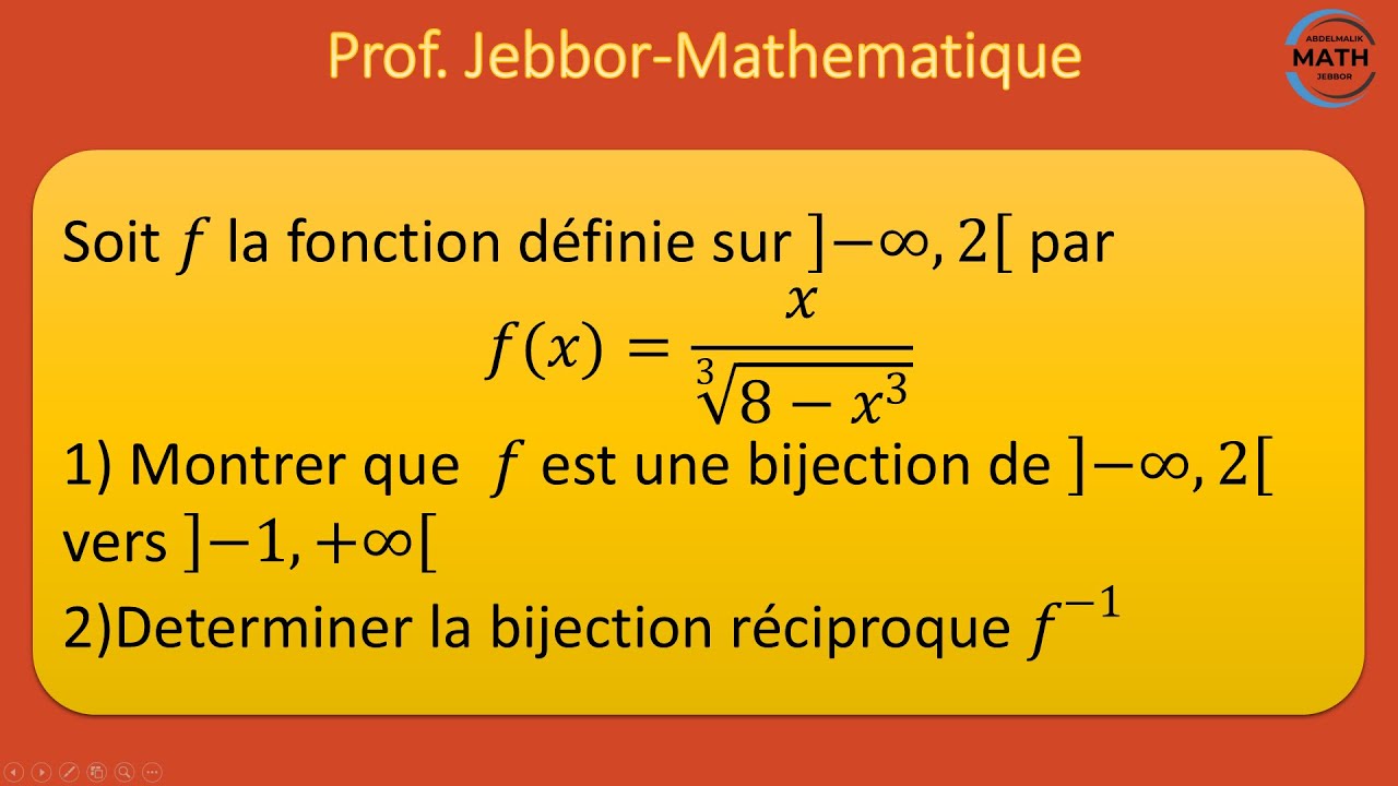 Bijection, bijection réciproque, image d'un intervalle, continuité ...
