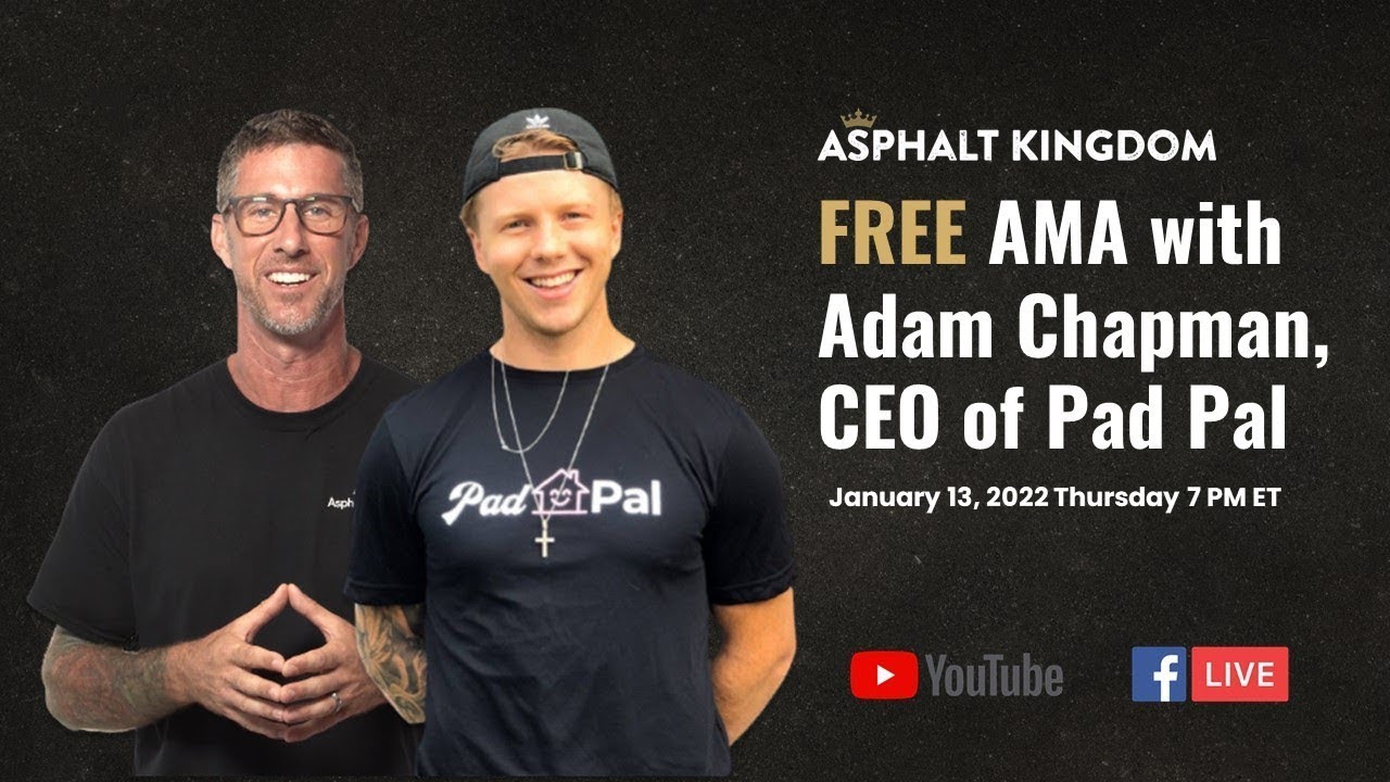 FREE AMA with Adam Chapman, CEO of Pad Pal | January 13, 2022 Thursday ...