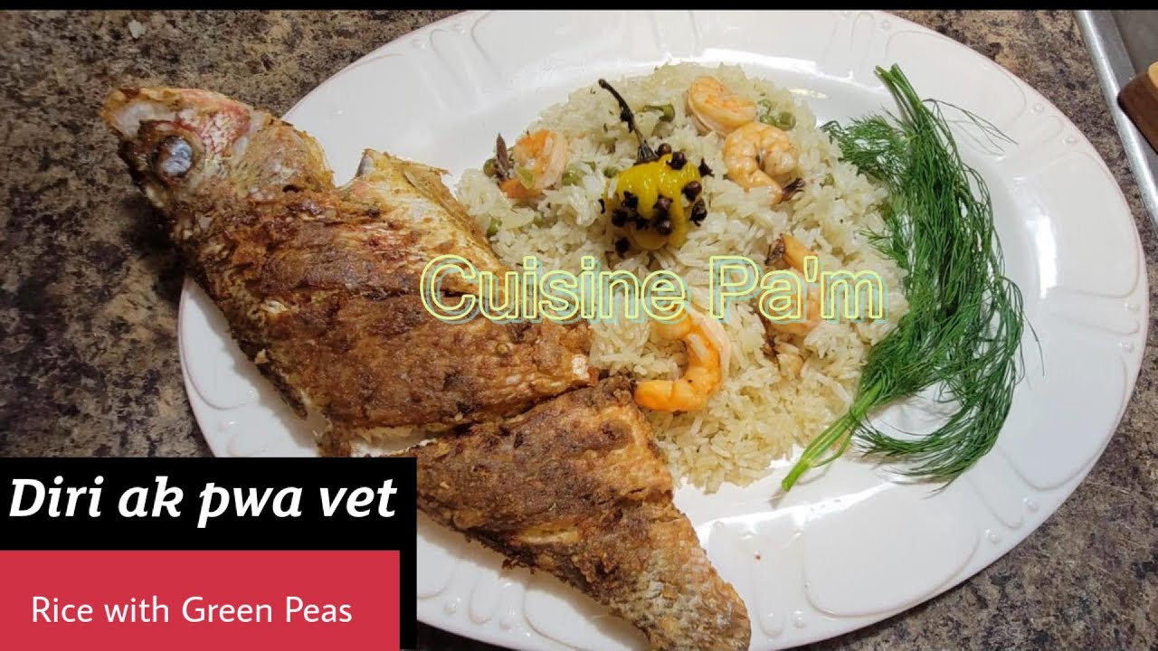 Diri ak pwa vet( Rice with Green Peas) - YouTube