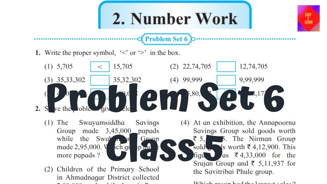 Problem set 6 Number Work Class 5 Maths || Maharahtra Board - YouTube