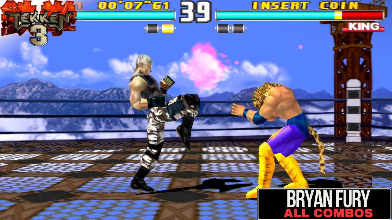 Tekken 3 - Bryan Fury All 3 Combos - YouTube