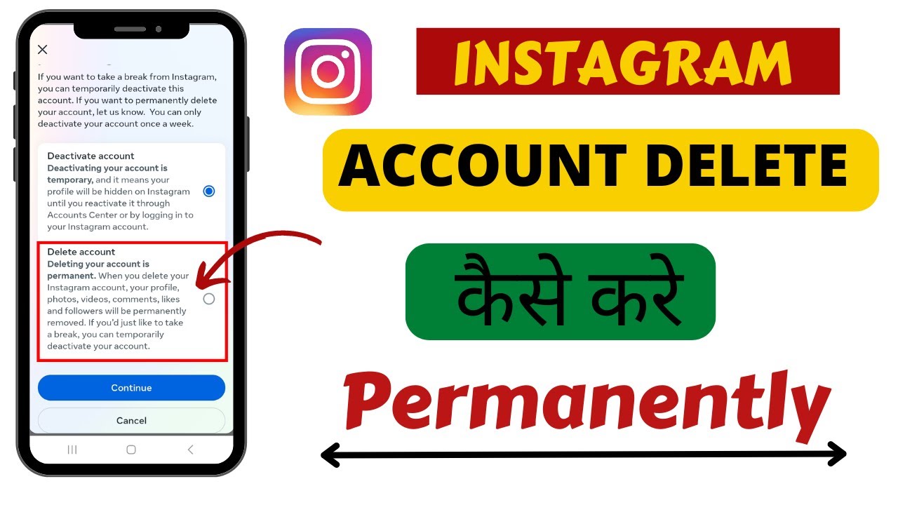 Instagram account delete kaise kare permanently | How to Delete Insta ...