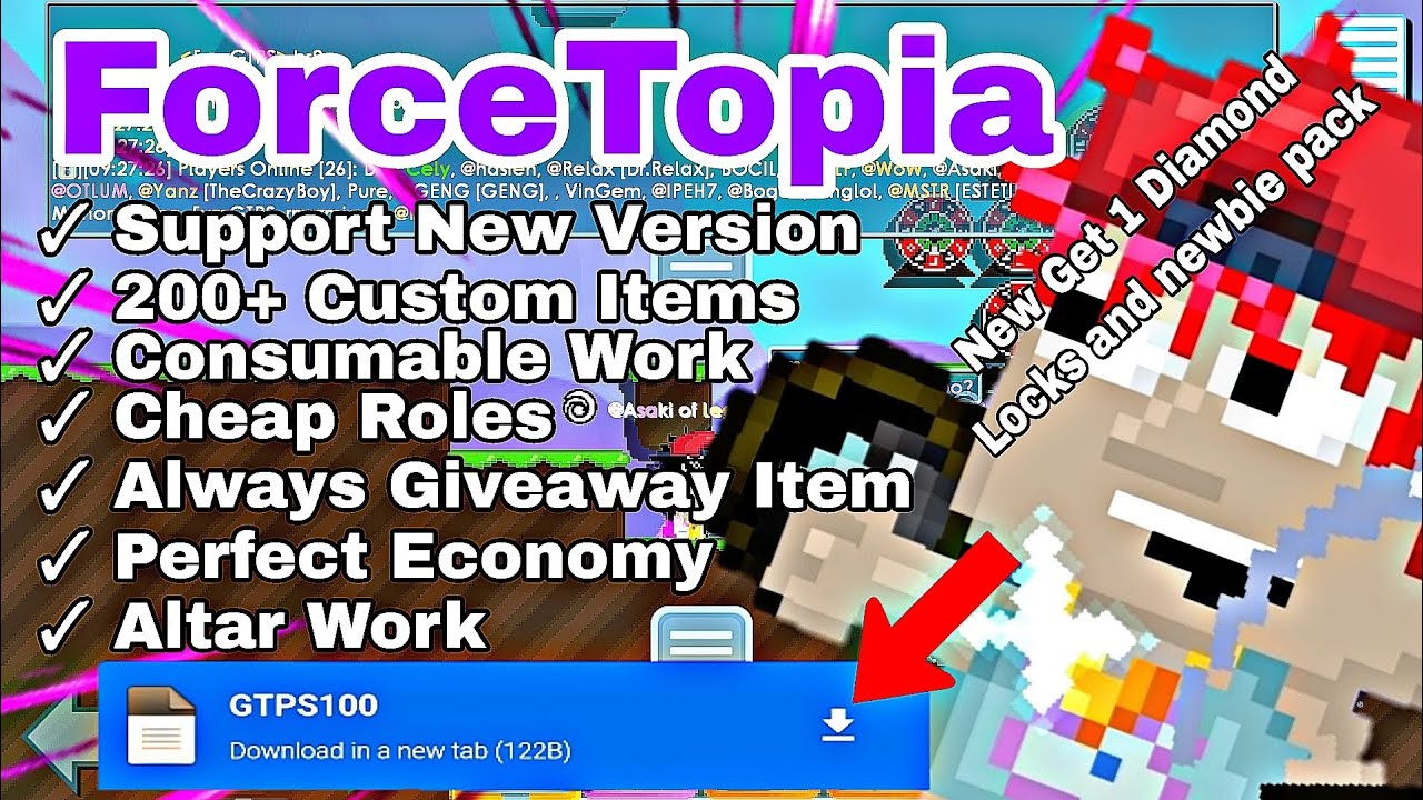 GROWTOPIA PRIVATE SERVER | SUPPORT NEW VERSION | FORCETOPIA - YouTube