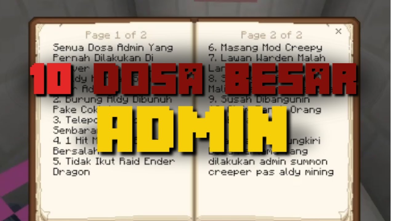 Minecraft - 10 Dosa Besar Admin - YouTube
