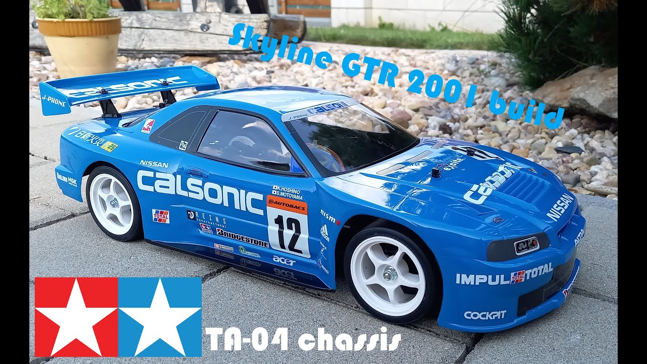 Tamiya Nissan GTR 2001 - TA04 chassis build - YouTube