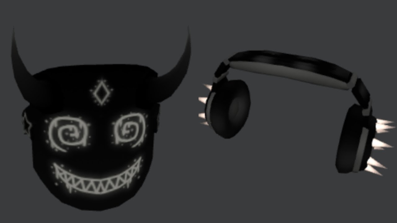 ROBLOX Mask of Madness and Black Spiky Headphones - YouTube