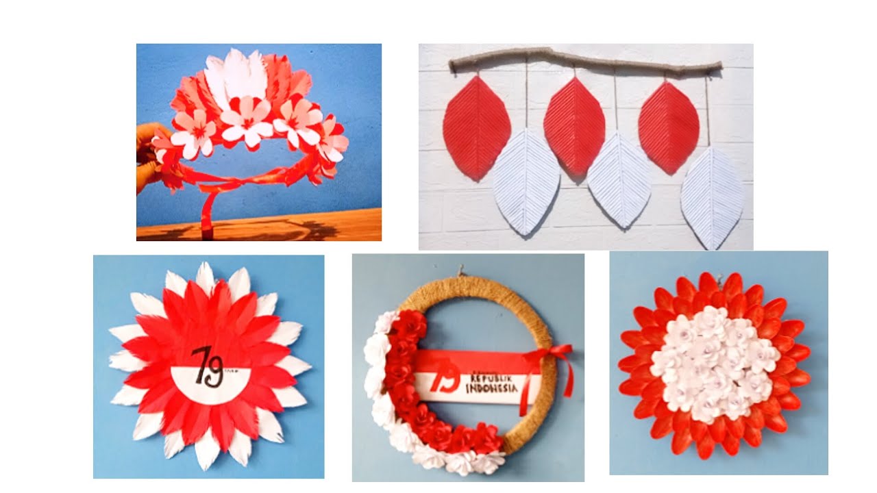 membuat hiasan tema merah putih #diy #kolase #artandcraft #craft # ...