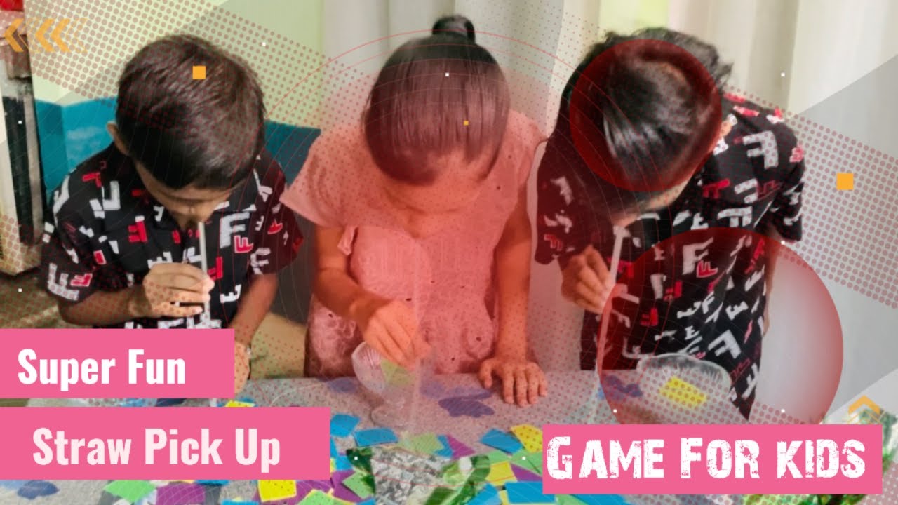 Straw Pick up Game | Super Fun Stuck at Home Activity for Kids | DIY ...