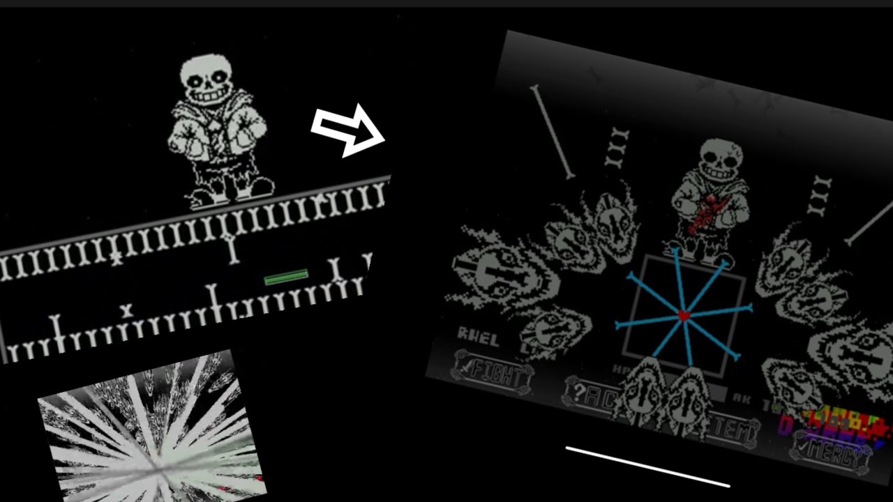 OverSave-Tale Sans byfdy [リメイク版 Noob Mode] Phase1-2 クリア - YouTube