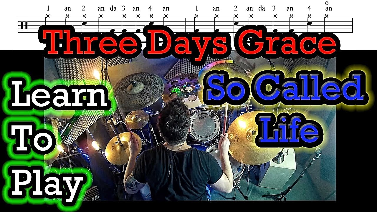 Three Days Grace - So Called Life Drum Tutorial Lesson - YouTube