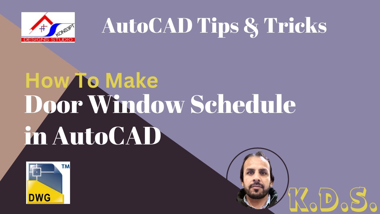 How To Make Door Window Schedule in AutoCAD - YouTube