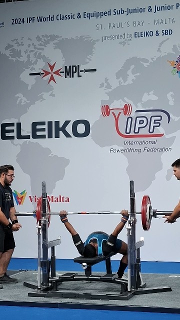 140KG Bench Press Beast Mode: World Powerlifting Championships 2024 ...